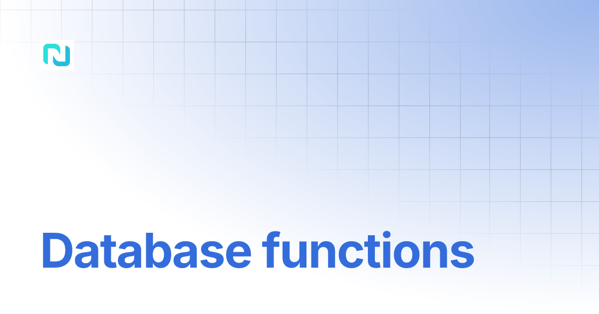 Database functions | nedyx